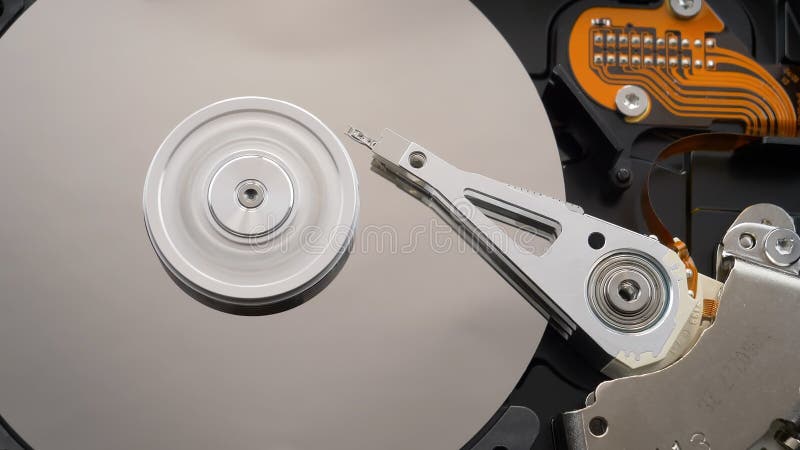 Hard Disk Drive Internal Platter Stock Video - Video of electronic ...