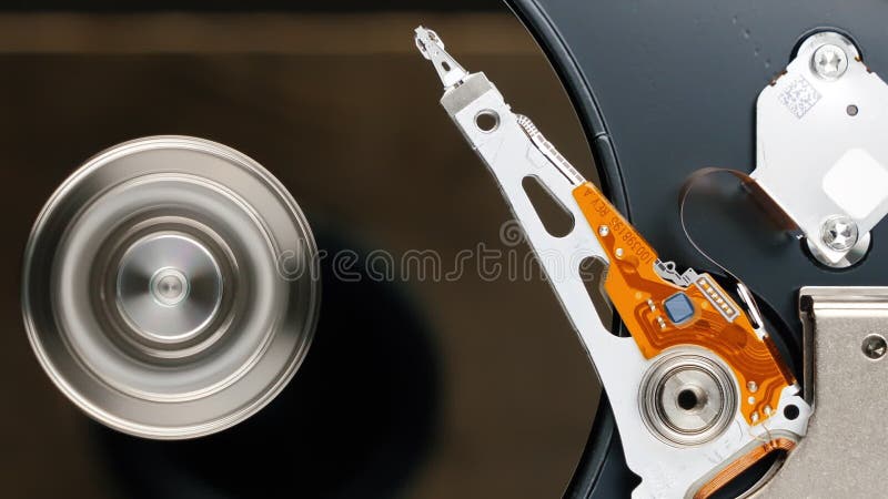 Hard drive inside stock video. Video of information - 249213745