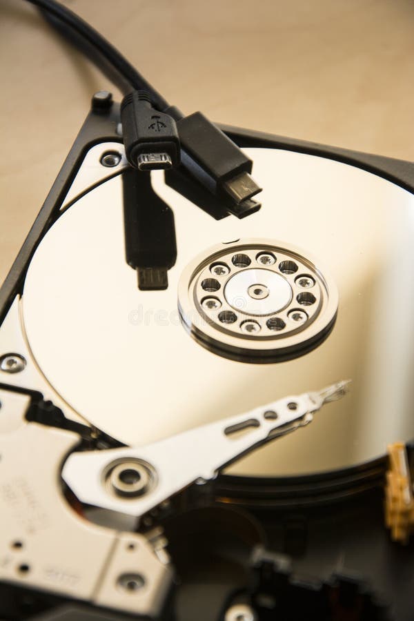 Hard Disk Drive and Usb Cables Stock Photo - Image of electronic ...