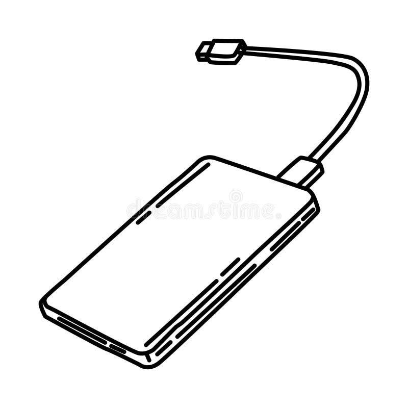 Hard Disk External Icon. Doodle Hand Drawn or Outline Icon Style Stock ...