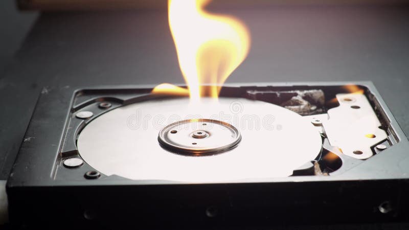 Hard Disk Failure, Computer Hdd on Fire. Technology Crash Concept ...