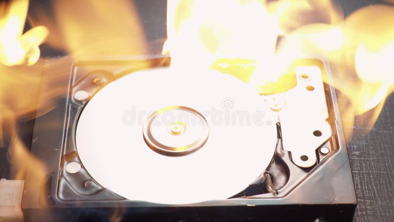 Hard Disk Failure, Computer Hdd on Fire. Technology Crash Concept ...