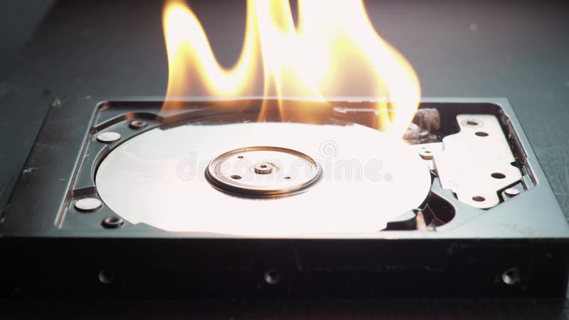 Hard Disk Failure, Computer Hdd on Fire. Technology Crash Concept ...