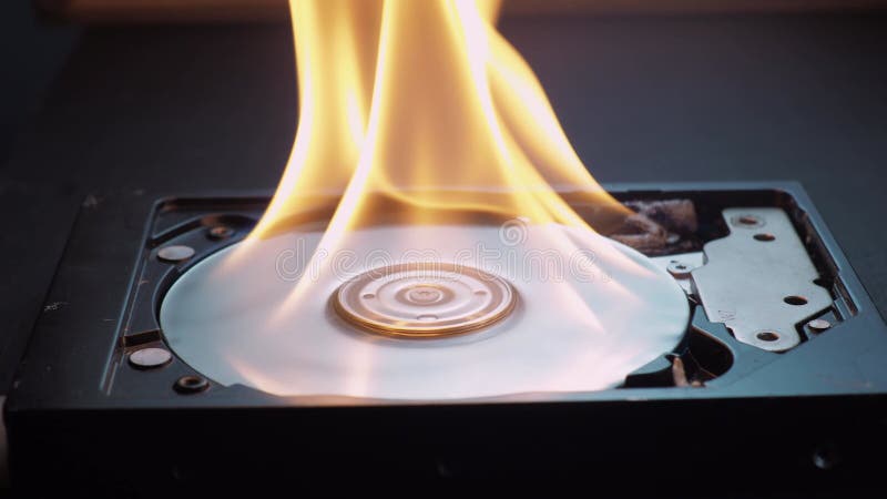 Hard Disk Failure, Computer Hdd on Fire. Technology Crash Concept ...