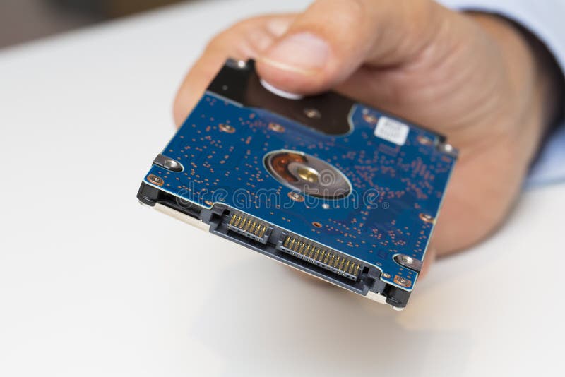 Hard Disk in Hand Isolated on White Background Stock Photo - Image of ...