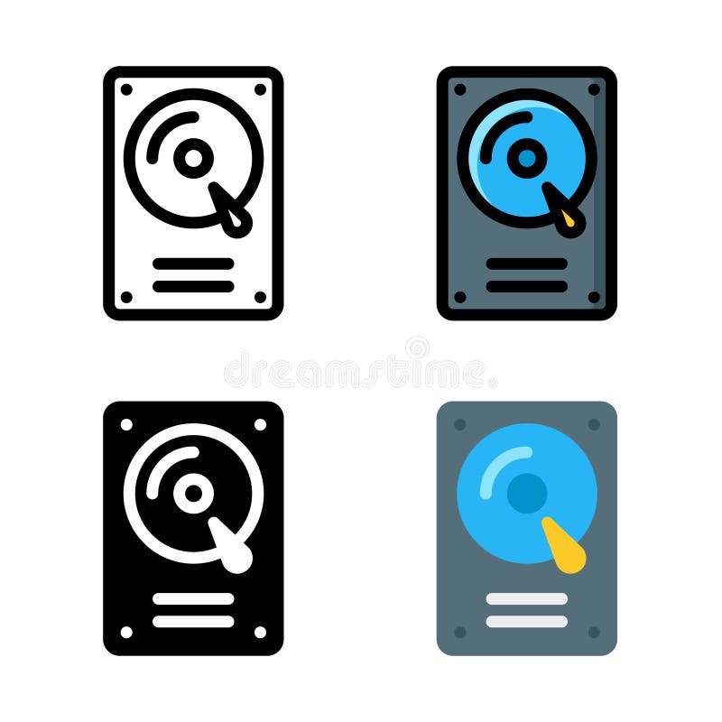 Hard disk hdd icon set. stock vector. Illustration of text - 351497911