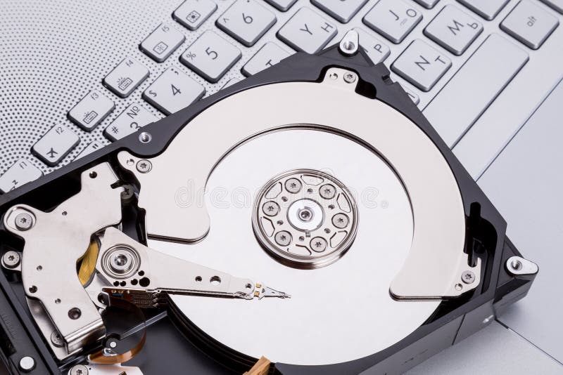 Hard Disk HDD Over Laptop Keyboard Stock Photo - Image of computer ...