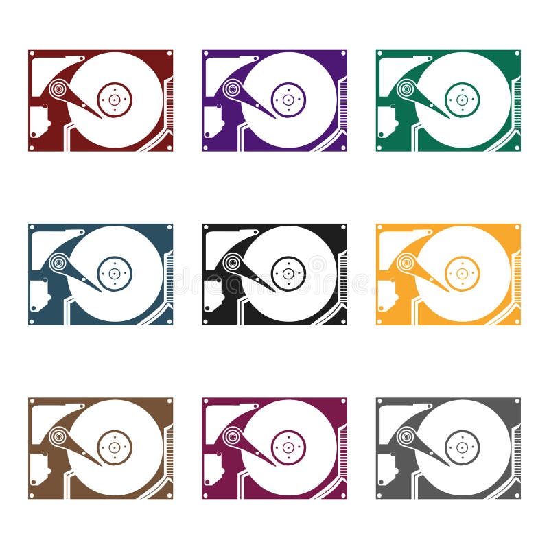 Hard Disk Icon in Black Style Isolated on White Background. Personal ...