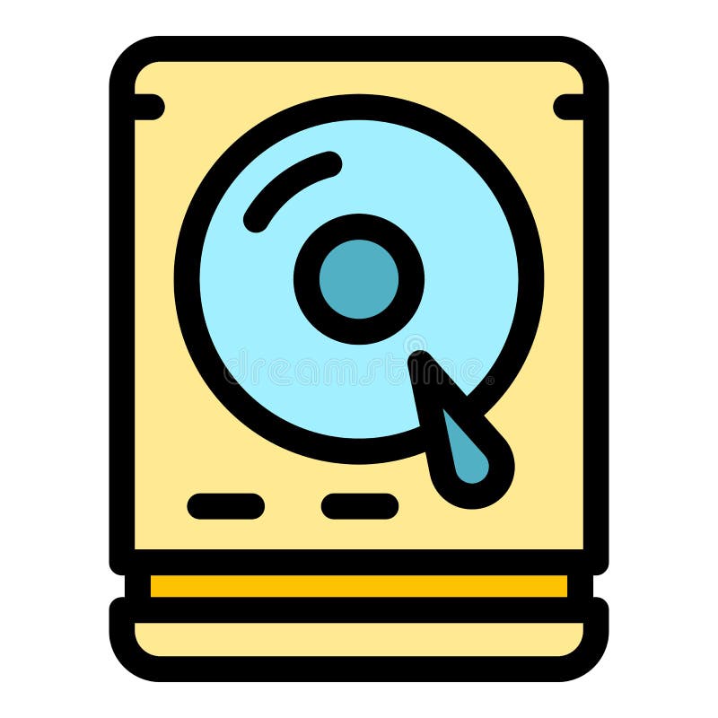 Hard Disk Icon Color Outline Vector Stock Illustration - Illustration ...