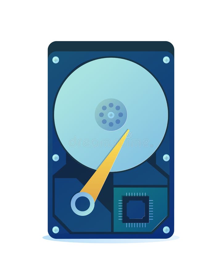 Hard Disk Drive Web Banner in Cartoon Style Stock Vector - Illustration ...