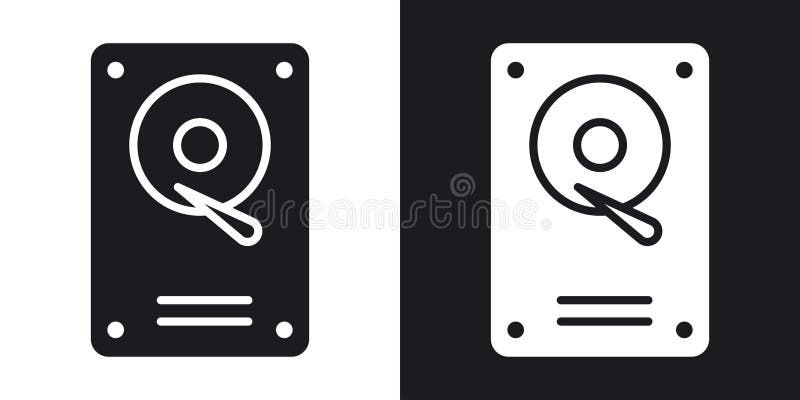 Hard Disk Icon Set. Internal Memory Drive Vector Symbol. Hdd Storage ...