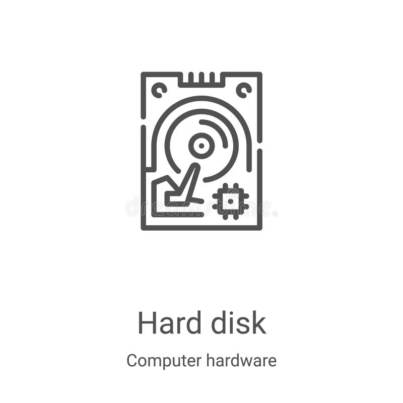 Hard Disk Icon Vector from Computer Hardware Collection. Thin Line Hard ...