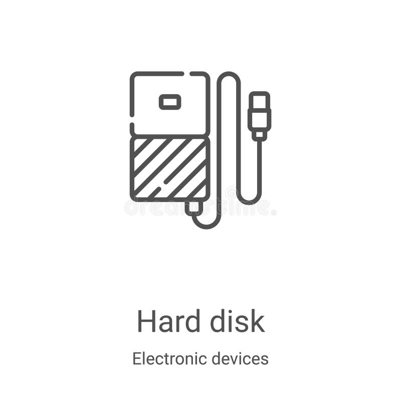 Hard Disk Icon Vector from Electronic Devices Collection. Thin Line ...
