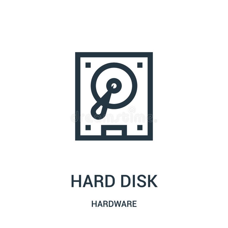 Hard Disk Icon Vector from Hardware Collection. Thin Line Hard Disk ...