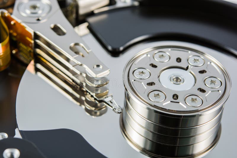 Hard disk inside stock image. Image of circuits, copy - 36975935