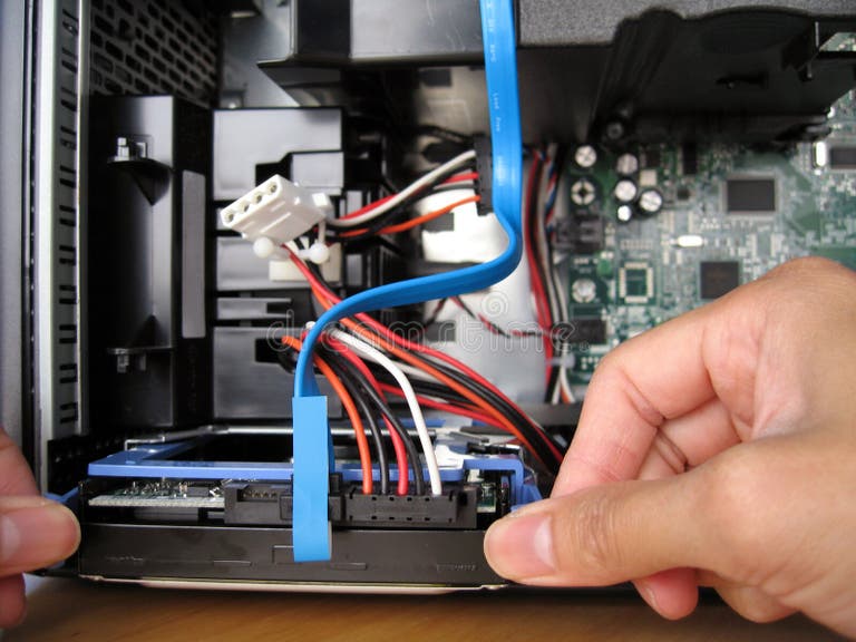 Hard Disk Installation stock photo. Image of serial, components - 607752