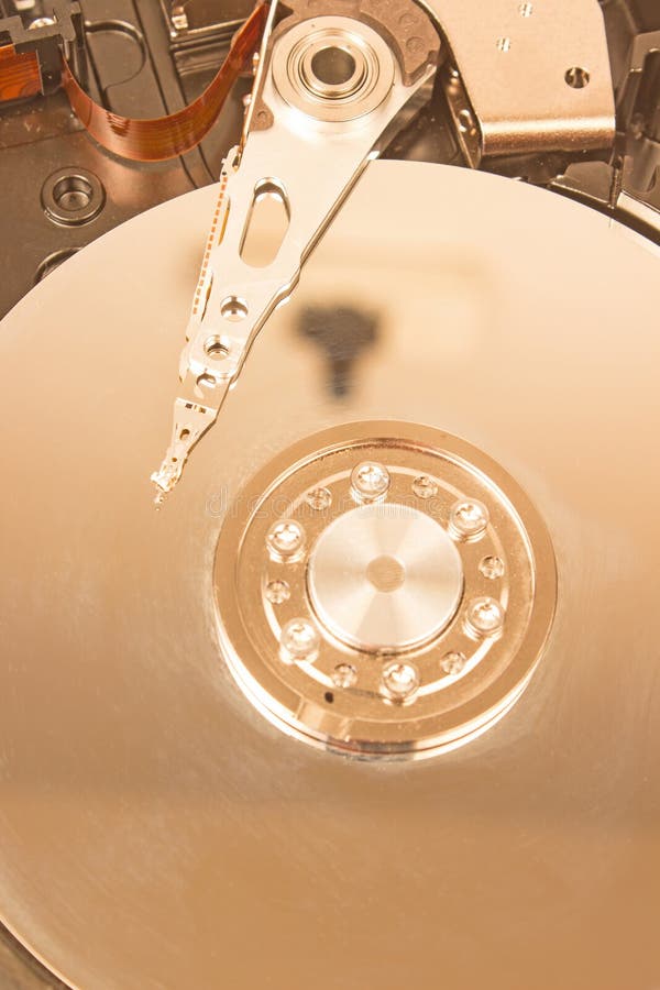 Hard Disk Internal Mechanism Close Up Stock Photo - Image of disc, file ...