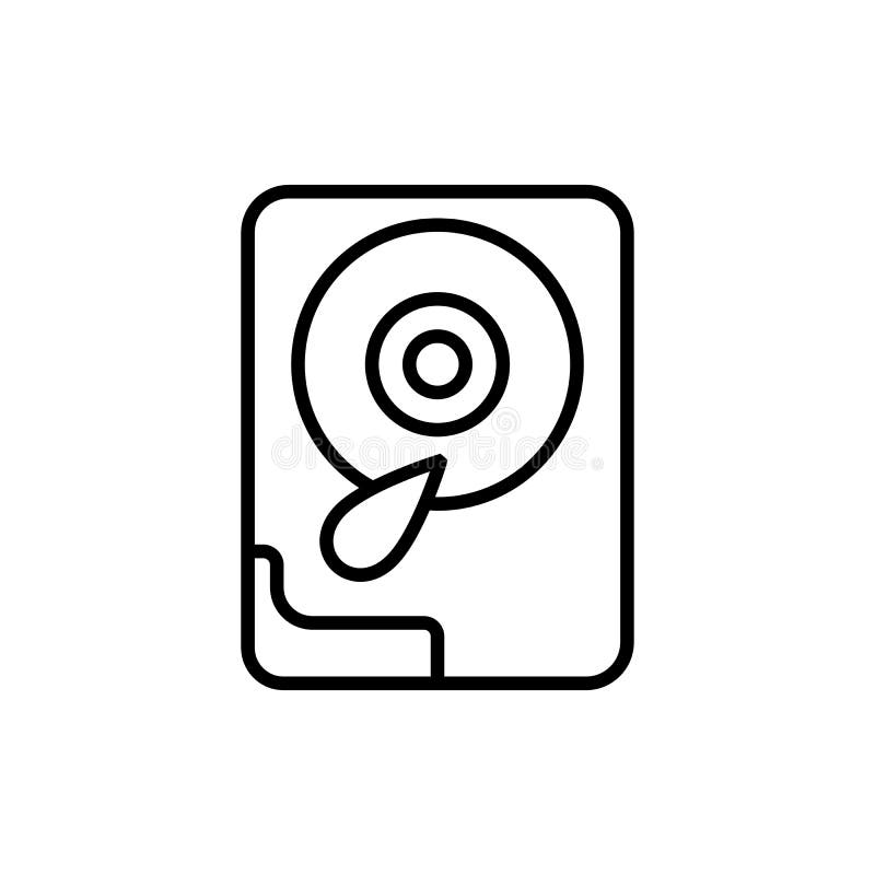 Hard Disk Thin Line Icon. Storage Vector Illustration Isolated on White ...
