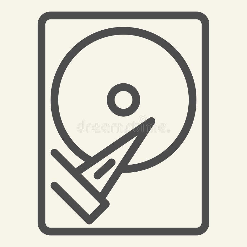 Hard Disk Thin Line Icon. Storage Vector Illustration Isolated on White ...