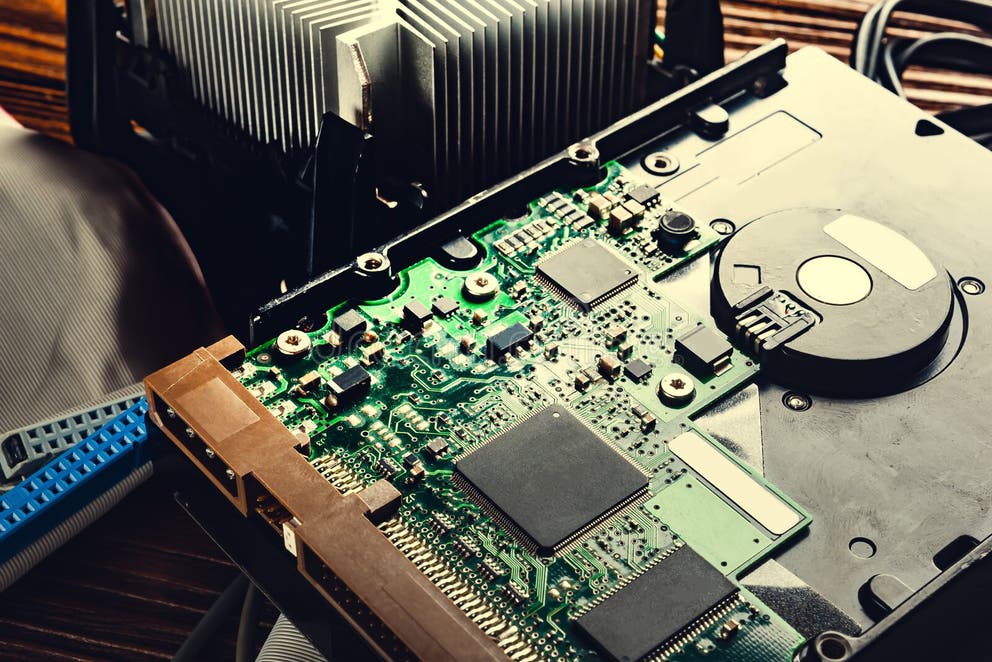 Hard Disk. Old Computer Hard Drive Stock Photo - Image of industry ...