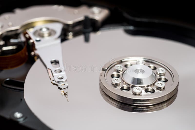 Hard disk open stock photo. Image of technology, inside - 90389630