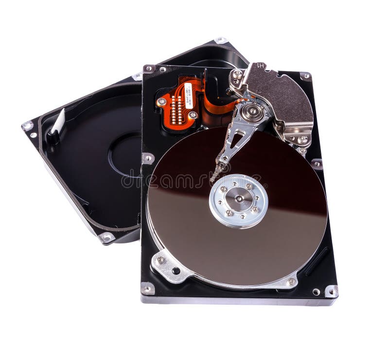 Hard Disk Open Isolated on White Background Stock Photo - Image of ...