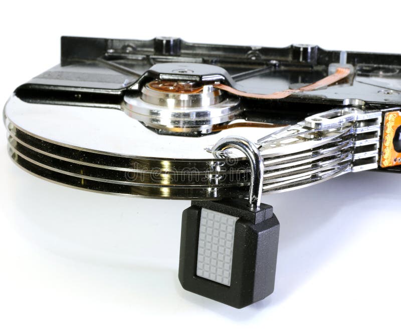 Hard Disk with a Padlock for Security of Computer Data Stock Image ...