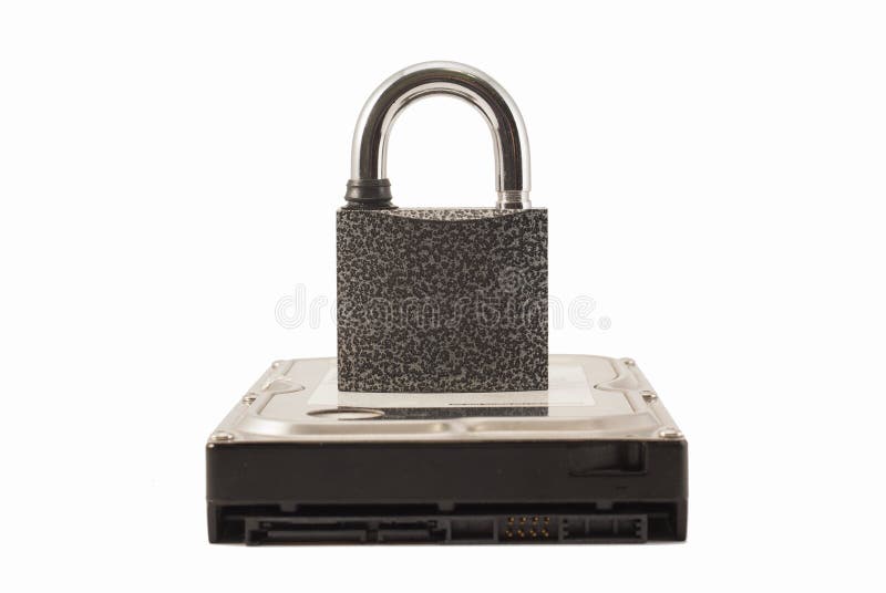 Computer disk and lock stock photo. Image of privacy - 14496702