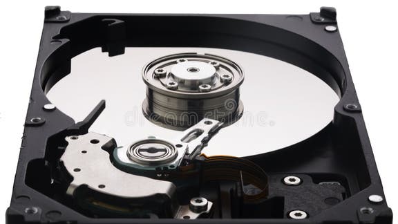 Hard Disk Platter and Platters Clamp Isolated Stock Photo - Image of ...