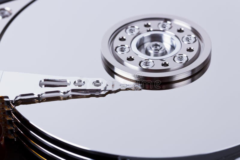 Hard Disk with Read-write Head Stock Photo - Image of data, component ...