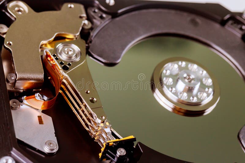 Hard Disk Repair in Disassembled Broken Hard Disk Computer Industry ...