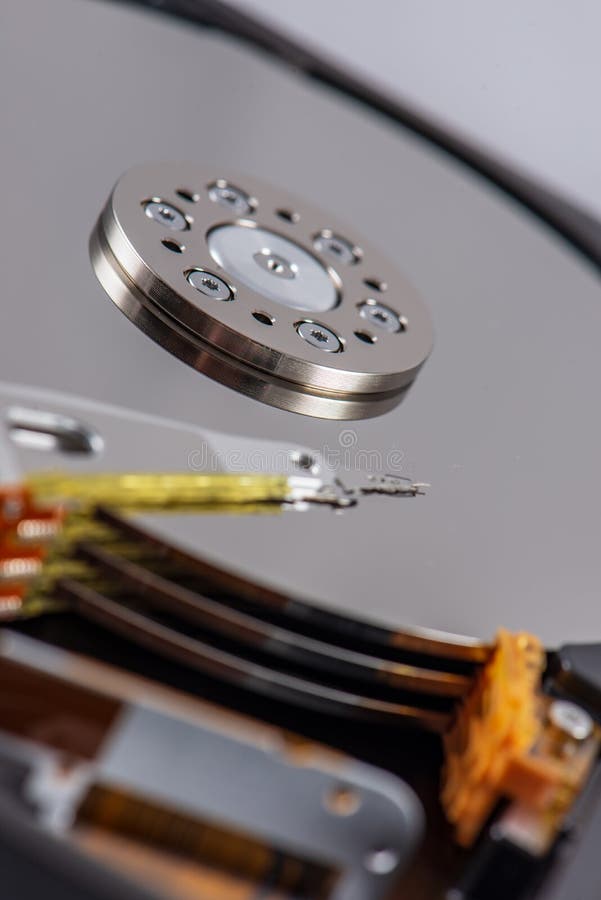 Hard disk rotating details stock photo. Image of equipment - 136387124