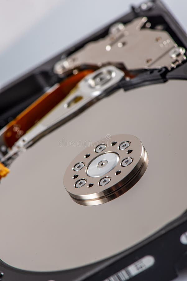 Hard disk rotating details stock photo. Image of life - 136387212