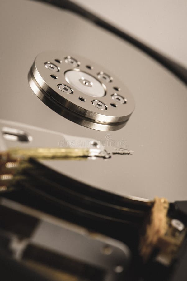 Hard Disk Rotating Details - Vintage Retro Look Stock Image - Image of ...