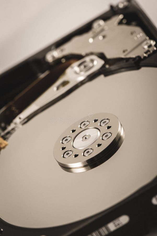 Hard Disk Rotating Details - Vintage Retro Look Stock Photo - Image of ...