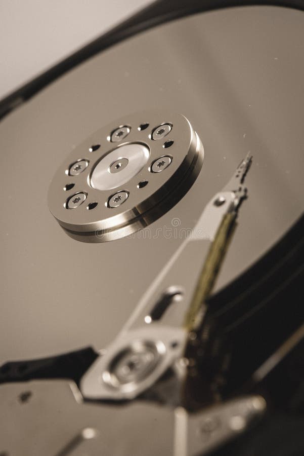 Hard Disk Rotating Details - Vintage Retro Look Stock Photo - Image of ...