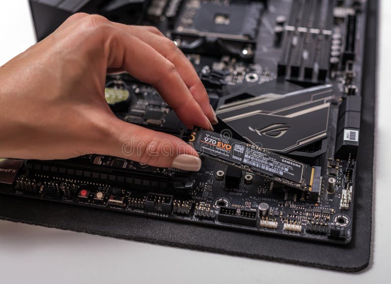 Hard Disk SSD M2 on the Motherboard Background. Editorial Image - Image ...