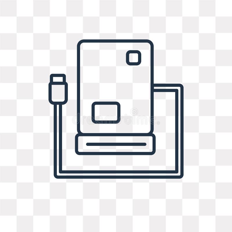 Hard Disk Vector Icon Isolated on Transparent Background, Linear Stock ...