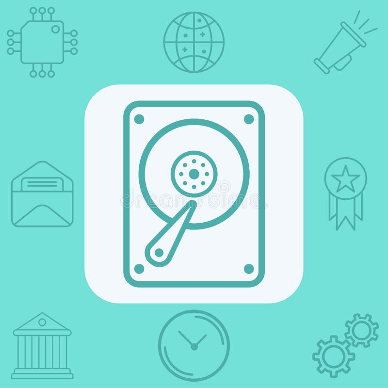 Hard Disk Vector Icon Sign Symbol Stock Vector - Illustration of flash ...