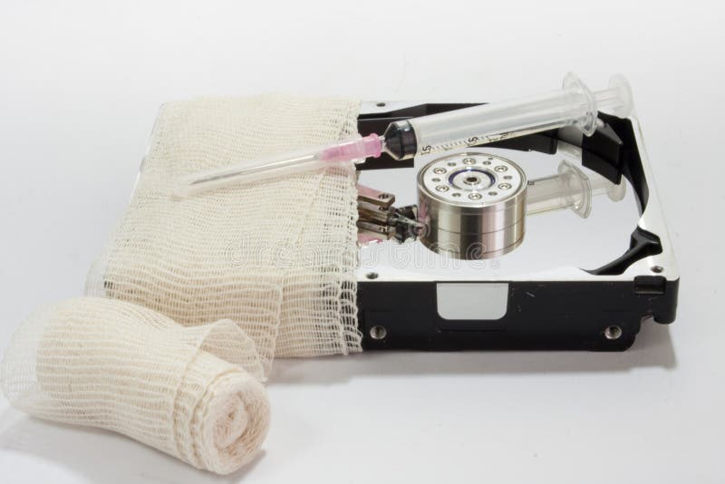 Bandage on a Hard Disk Drive Closeup Stock Image - Image of computer ...