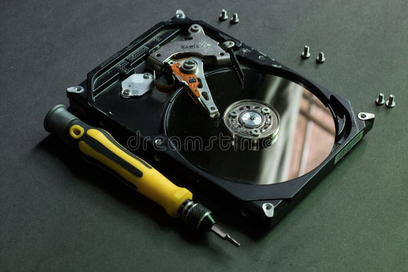 Hard Drive Case in Opened with the Help of Driver Stock Photo - Image ...