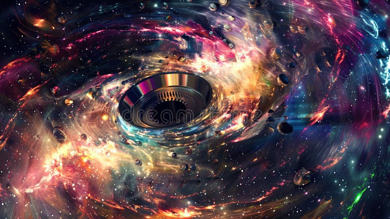 Hard Drive in a Cosmic Vortex, Very High Resolution Image Stock Photo ...