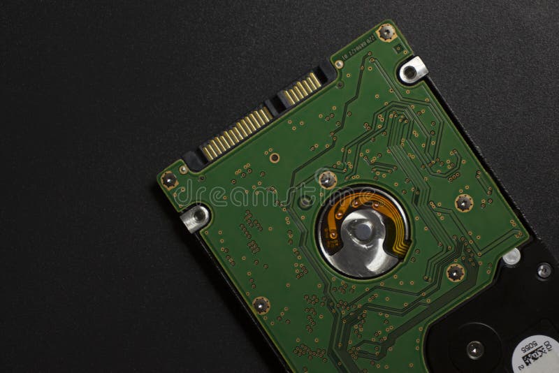 Hard Drive on a Dark Surface Stock Photo - Image of circuit, dark ...