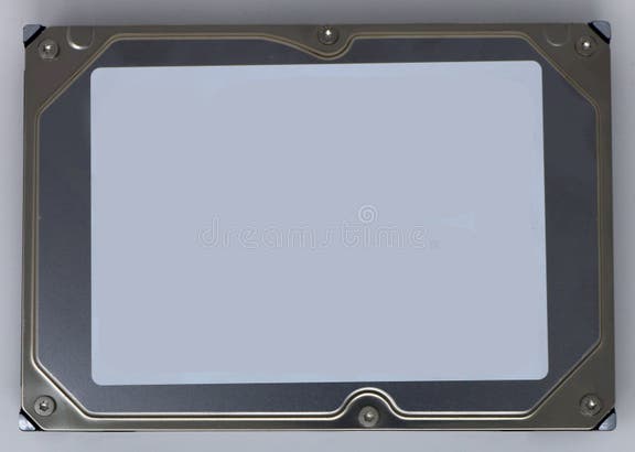 Hard Drive with Empty White Label Stock Image - Image of fixed ...