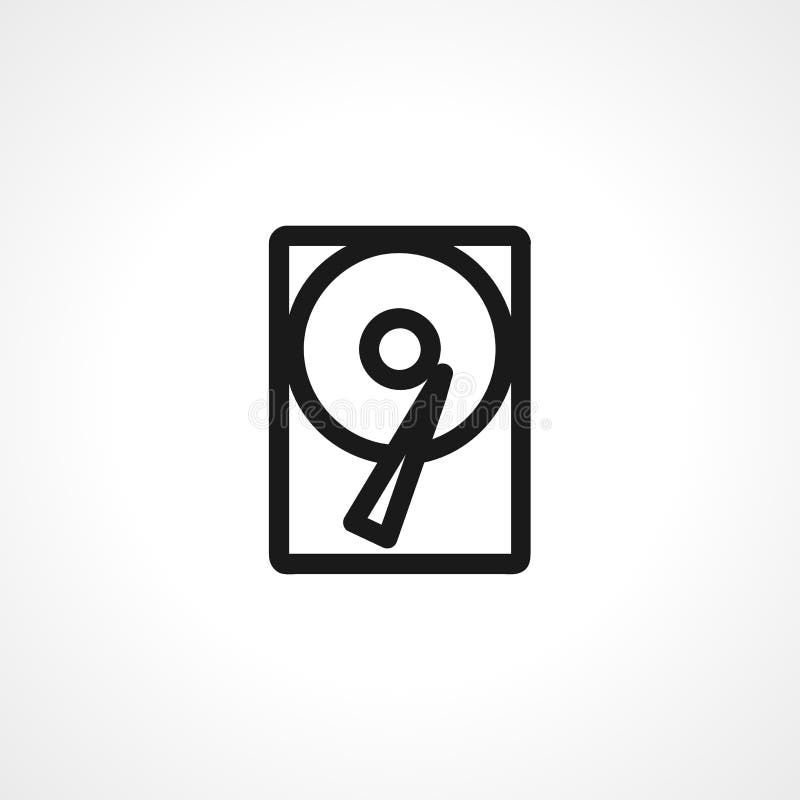 Hard Drive HDD Simple Isolated Web Icon Stock Vector - Illustration of ...