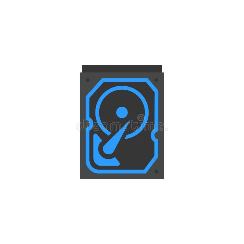 Hard Drive Icon Flat Cartoon Style Vector Illustration Stock Vector ...