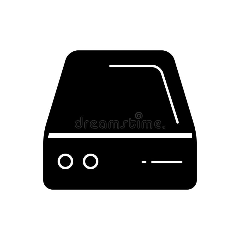 Black Solid Icon for Hard Drive, Disc and Data Stock Vector ...