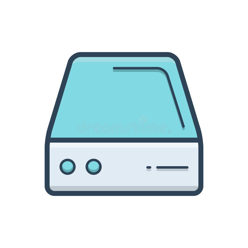 Color Illustration Icon for Hard Drive, Data and Disc Stock ...