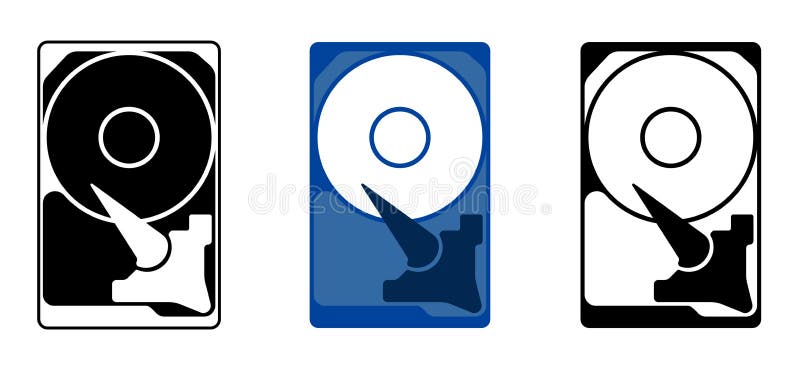 Hard Drive Icon with Internal Device and Mechanisms. in Flat Style ...
