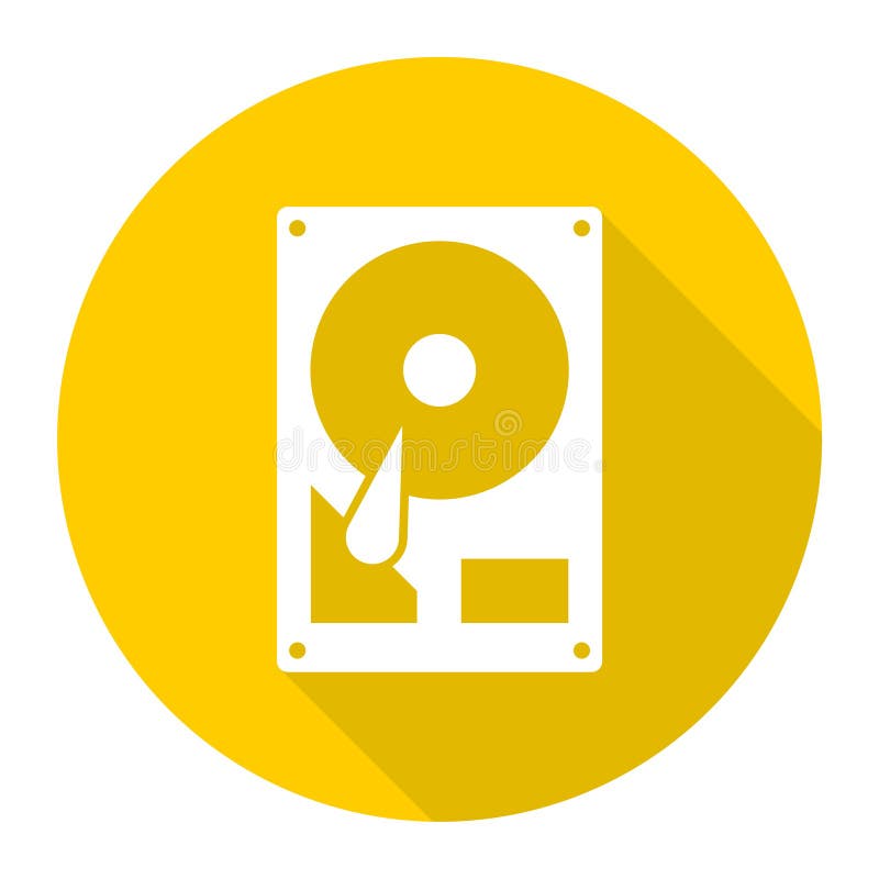 Hard Drive Icons Set with Long Shadow Stock Vector - Illustration of ...